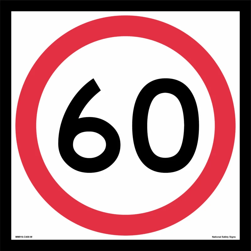 Multi Message 60 kph Sign 600mm - Traffic Control signs 60 KPH
