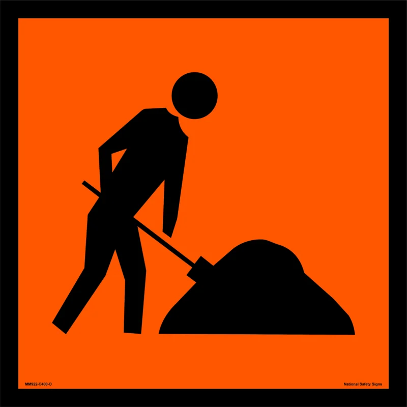 Multi Message Workmen Ahead Fluro Sign - Symbolic Worker