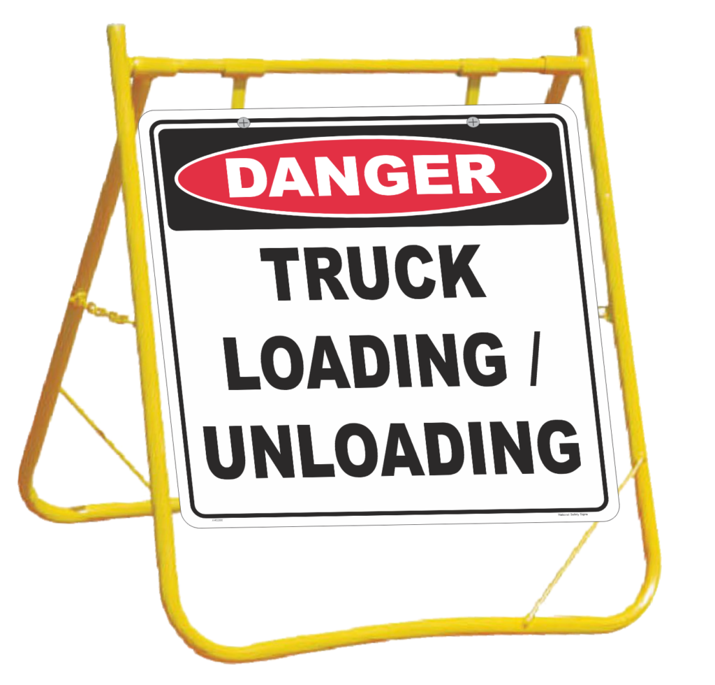 Truck Loading/unloading Sign and Stand Combo - National Traffic Signs