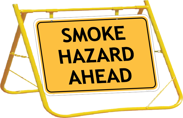 Smoke Hazard Ahead Sign and Stand Combo - National Traffic Signs